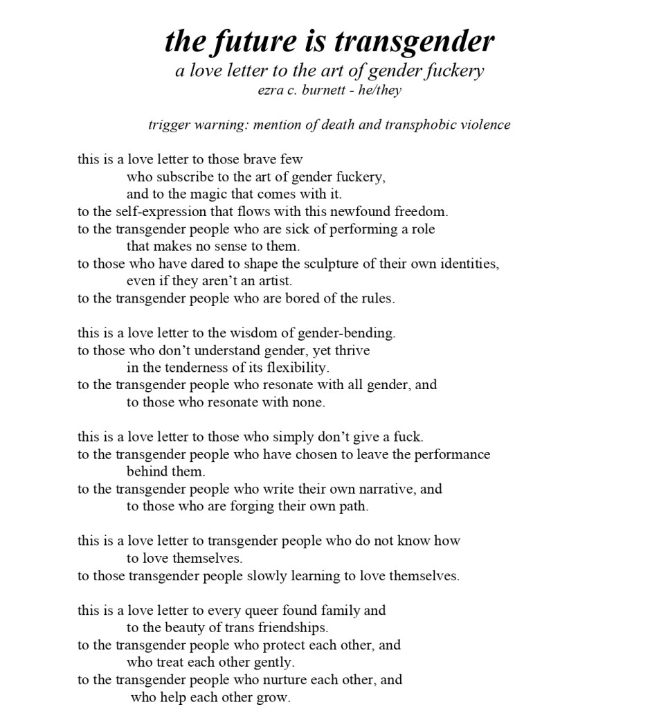 ‘the future is transgender’ by Ezra C. Burnett – #EnbyLife